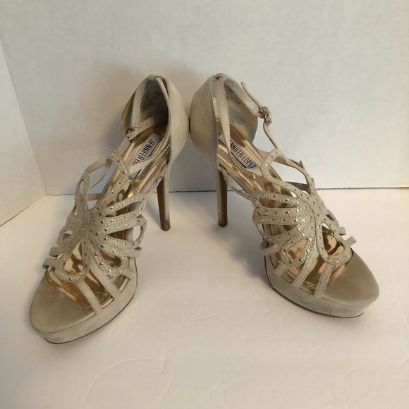 Jennifer Lopez | Shoes | Jennifer Lopez Heels Cream Wgold Platform ...